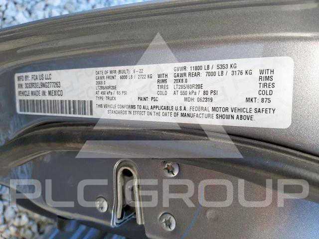 2022 Dodge RAM VIN: 3C63R3EL9NG277263 from the USA - PLC Group