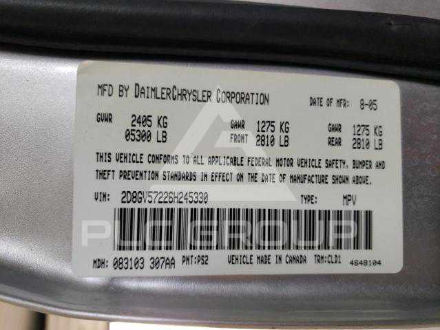 2006 Dodge MAGNUM VIN: 2D8GV57226H245330 from the USA - PLC Group
